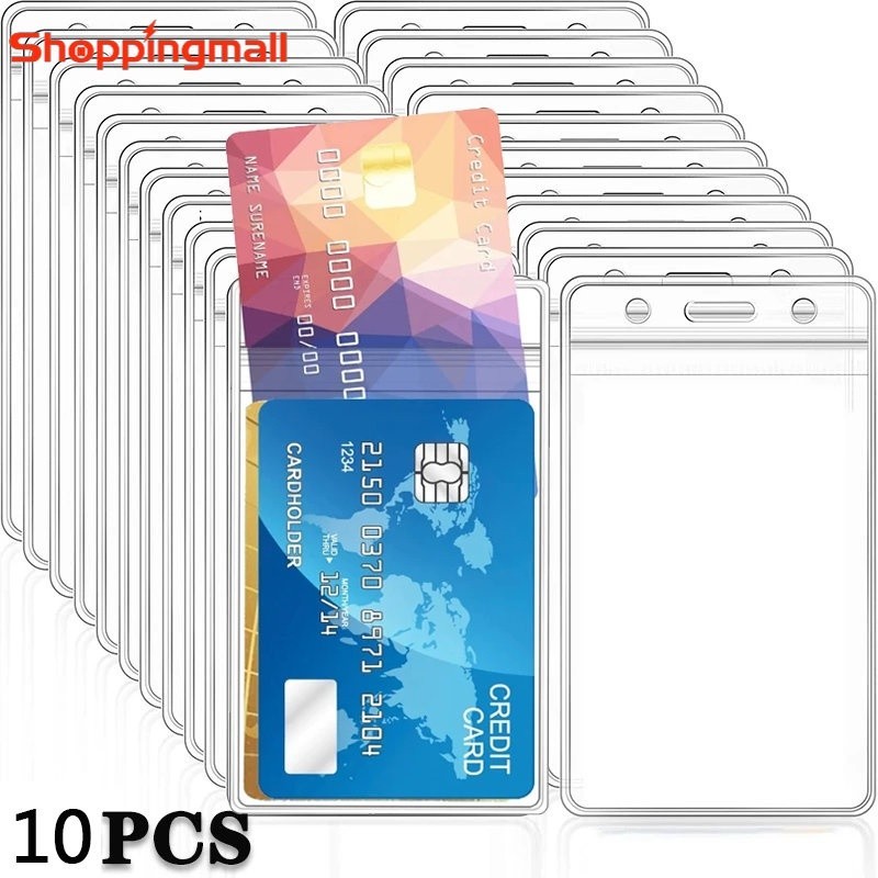 10Pcs/lot Vertical Transparent Vinyl Plastic Clears ID Card Bag Case ...