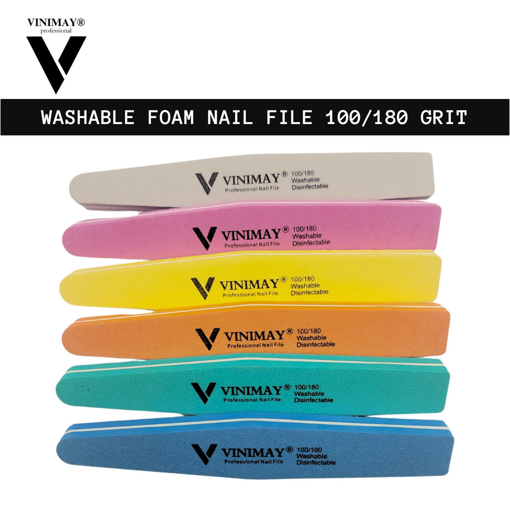 Vinimay Professional Nail File Foam Buffer for Manicure Sanding Tools 6 ...