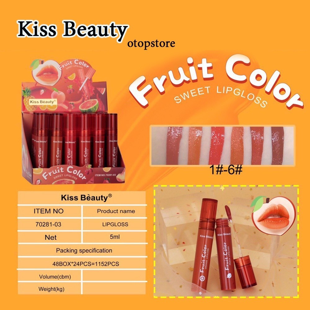 70281 Lip Dip kiss beauty Matte Deep Red Tone Very Fragrant Fruit Scent ...