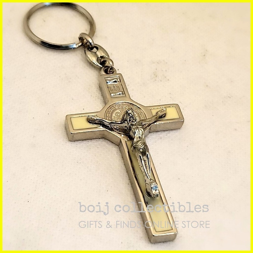 【hot sale】 St. Benedict Crucifix Keychain, Two Tone Metal and Enamel ...
