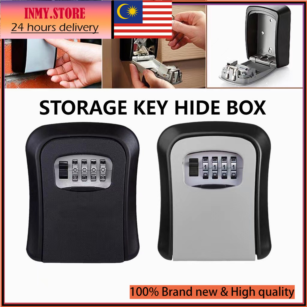Portable Key Lock Box Wall Mount Key Safe Storage Lock Box 4 Digit ...