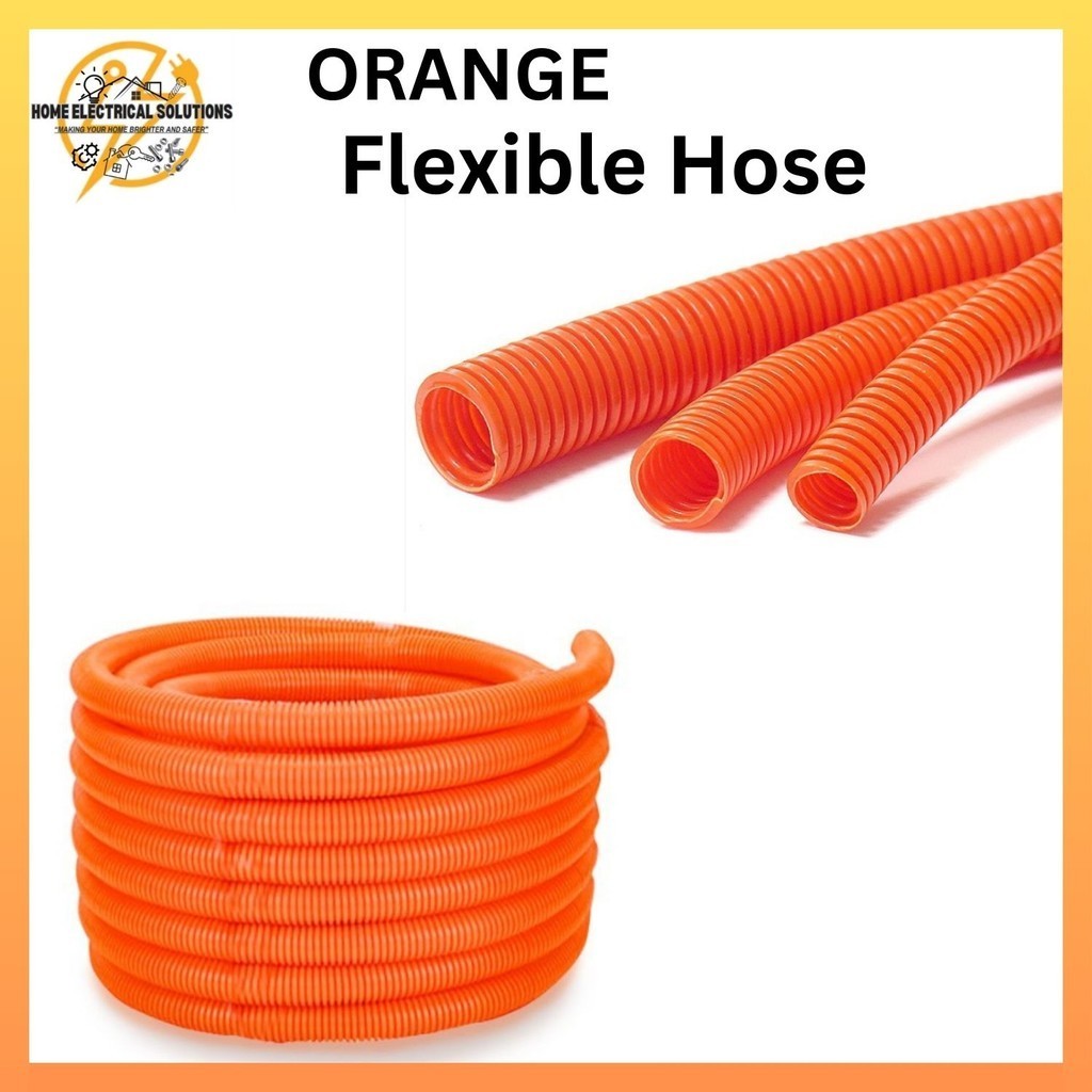 ORANGE Flexible Hose PVC (1/2" , 3/4" , 1") PER METER II HOME ELECTRICAL SOLUTIONS | Shopee ...