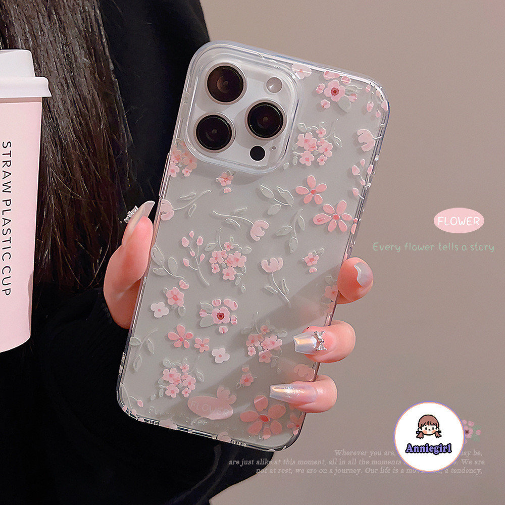 Spring Pink Flower Clear Phone Case for Iphone 11 15 14 Pro Max 12 13 ...