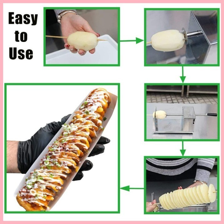 Manual Potato Slicer Stainless Steel Ready Spiral French Fries Potato