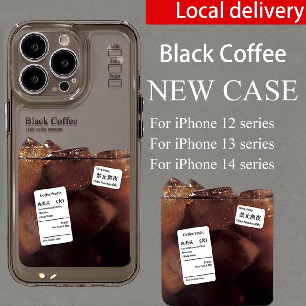 Black coffee Transparent Phone Case For iPhone 11 15 13 14 12 Pro Max ...