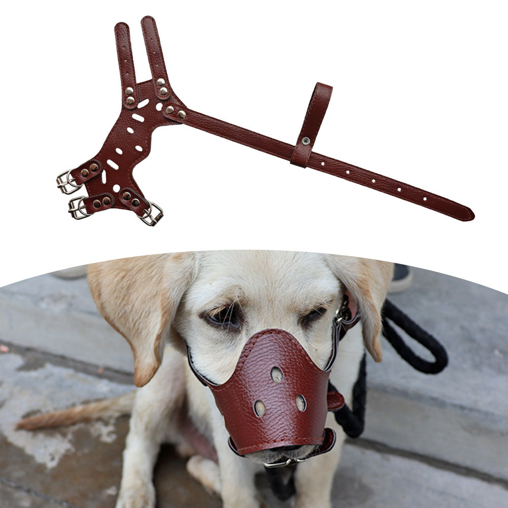 Dog Mouth Cover Adjustable Anti-barking Anti-biting Mask Muzzle Pet ...