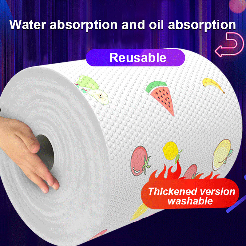 200Pcs Roll Cleaning Cloths Lazy Rags Dry Washable Disposable Dish ...