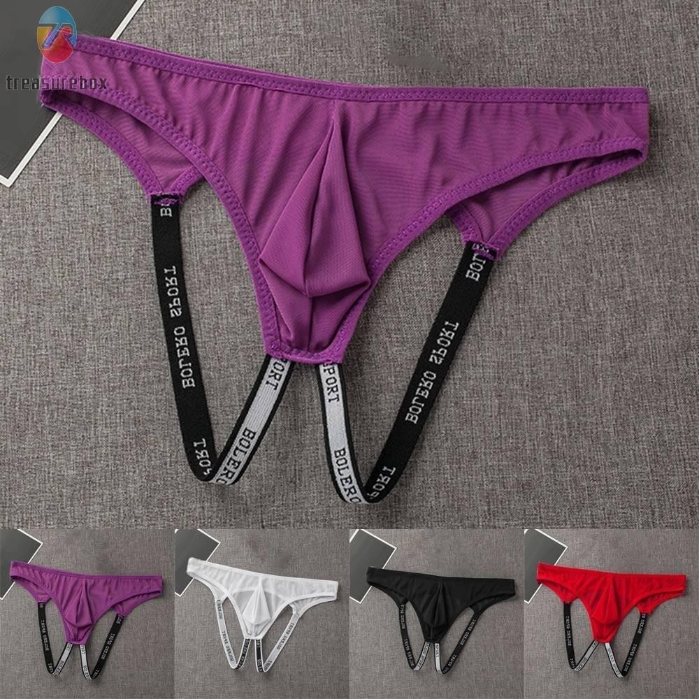 Sexy Men Mesh Boxer Brief Backless G-String T-BACK Underwear Jockstrap ...