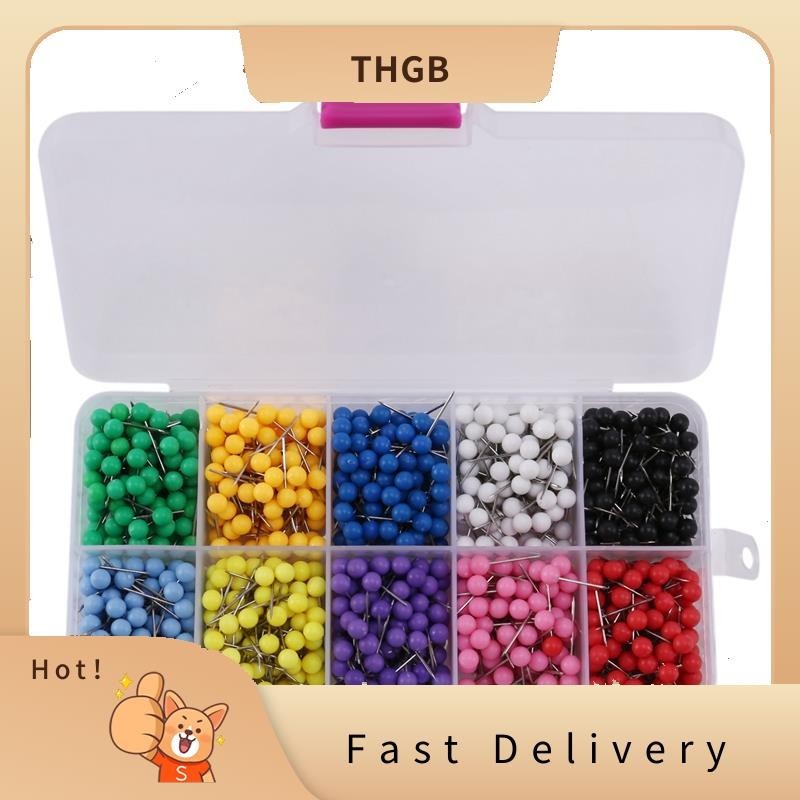 1000 Pcs Map Tacks Push Pins Plastic Head with Steel Point Cork,Board ...