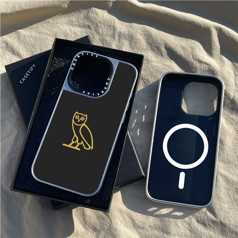 CASETiFY X Owl Magnetic suction Matte Black&Silver Electroplating ...