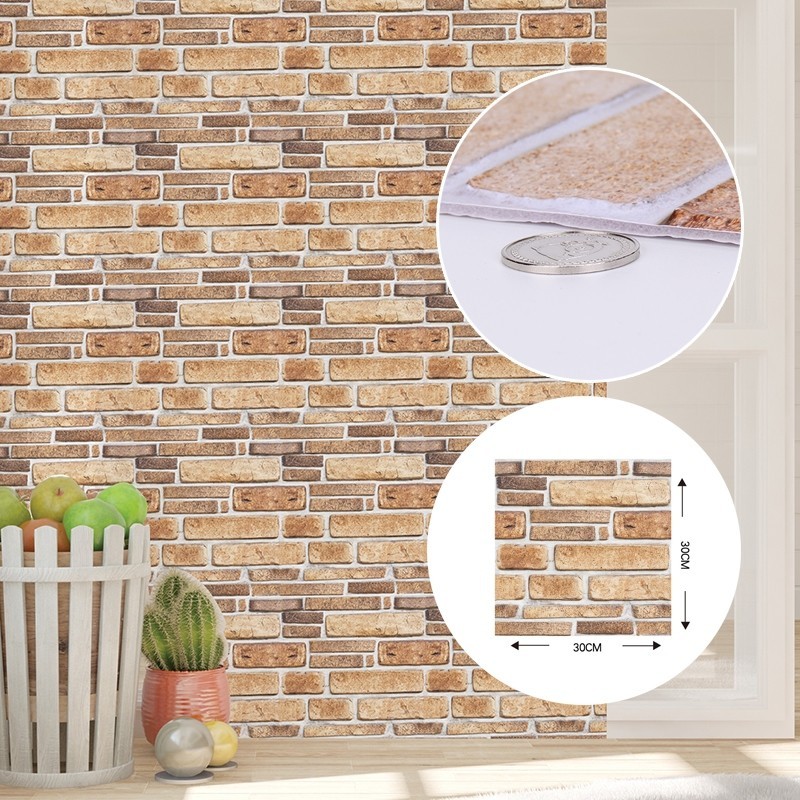 Wallpaper 3D Wall tile sticker waterproof Peel & Stick wall sticker ...