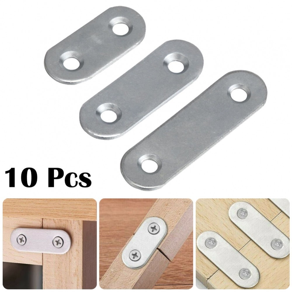 Rust Resistant Stainless Steel Flat Brackets Set of 10 Durable and Long ...