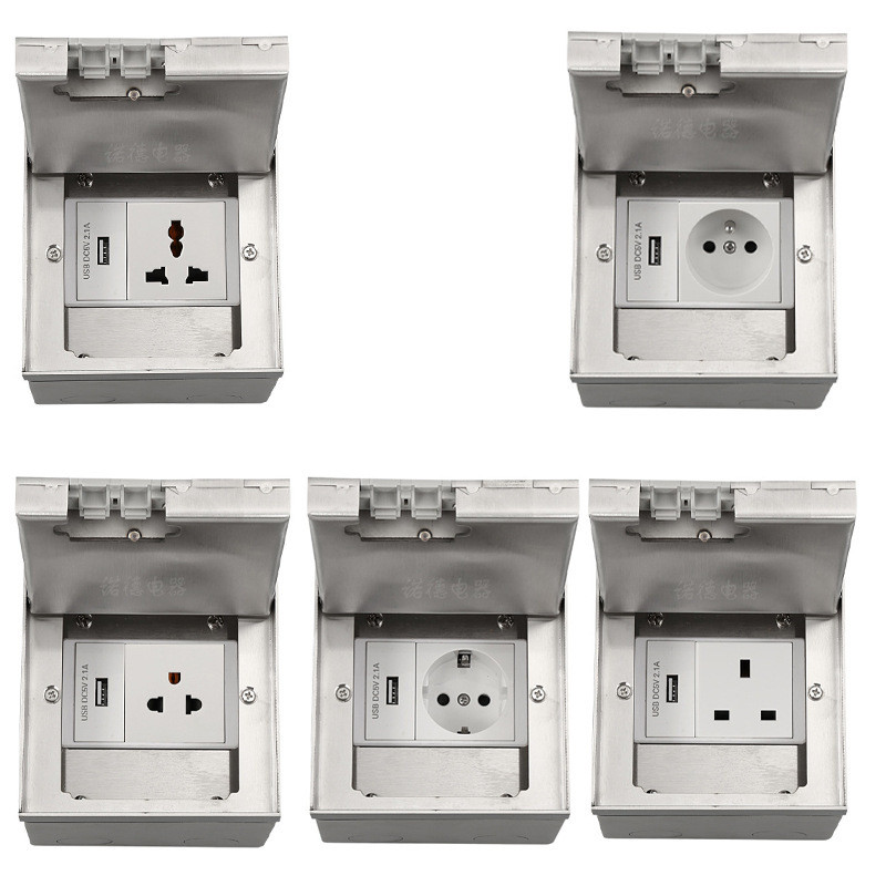 Marble Type Pure Stainless Steel Ground Socket+USB Type Embedded ...