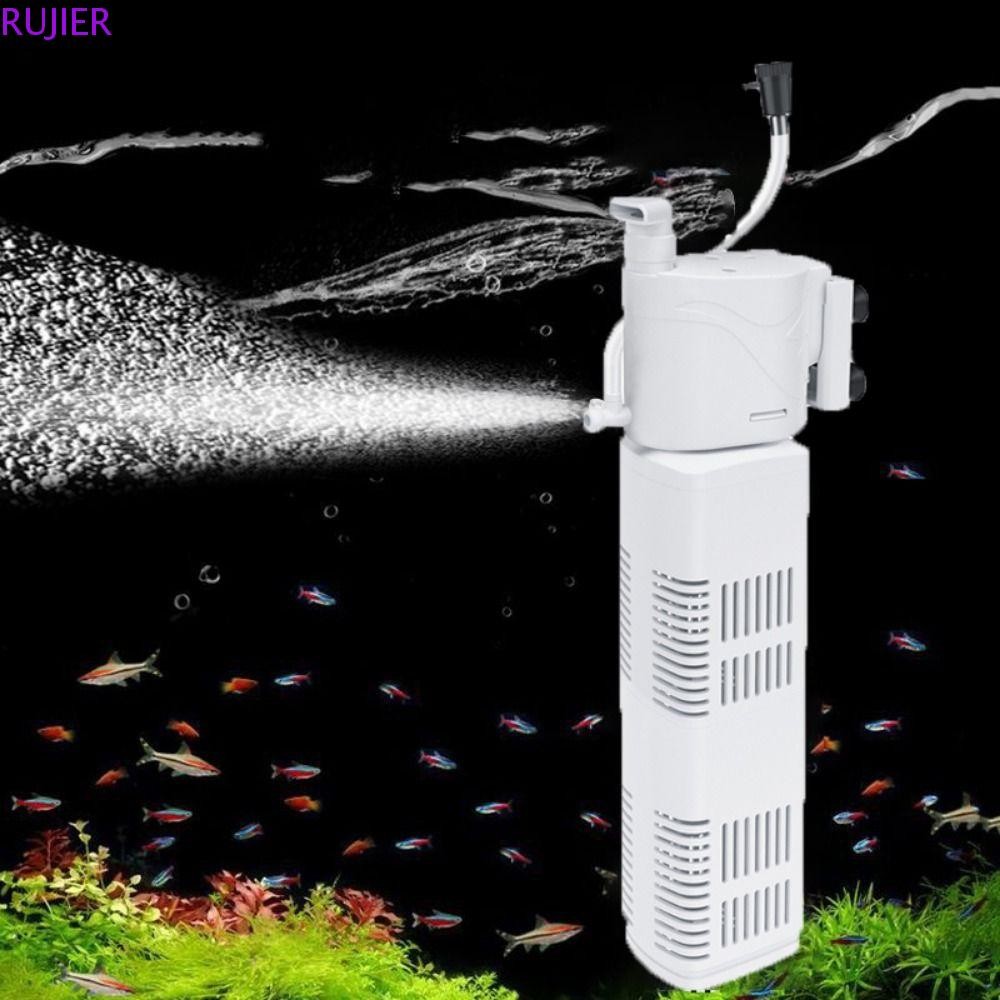 RUJIER 3 in 1 Aquarium Filter, Plastic Silent Fish Tank Filter ...