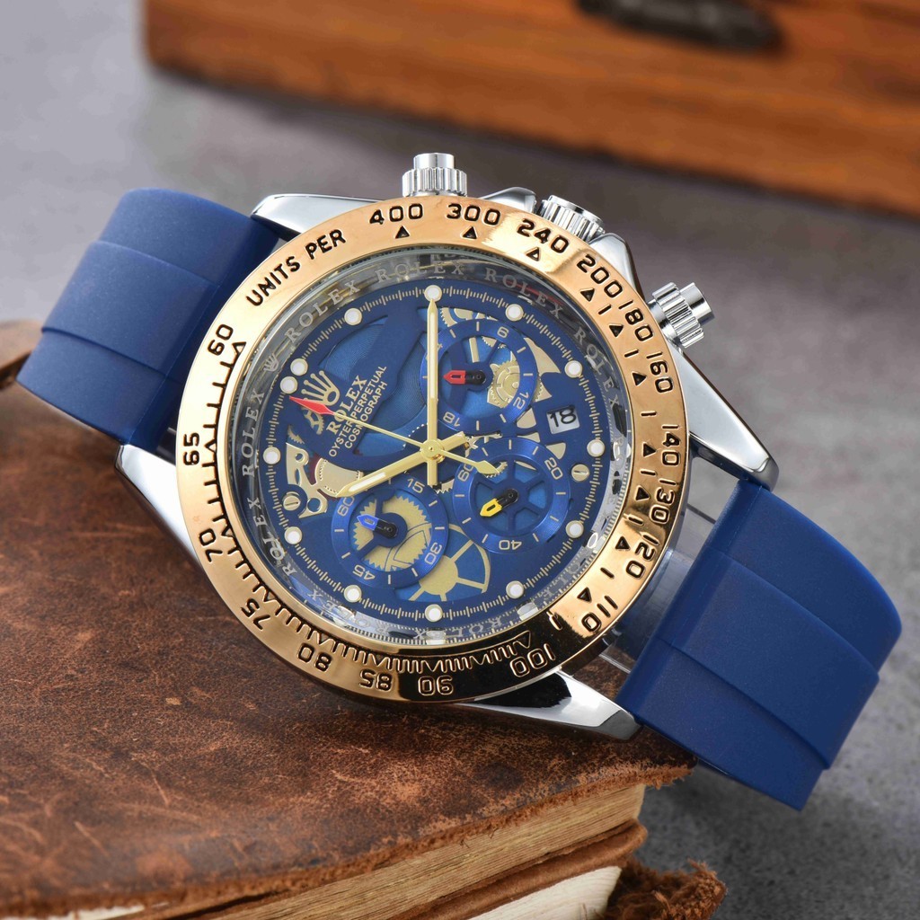 Rolex New Style Three-Eye Quartz Movement Wrist Watch Trendy Waterproof ...