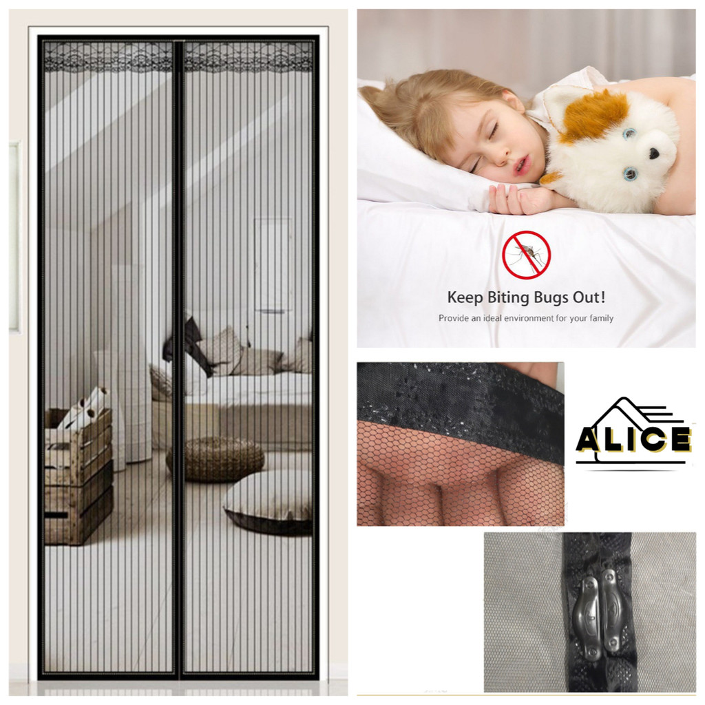 Fish Wire Woven Magnetic Screen Door Curtain Anti-Mosquito Net Fly ...