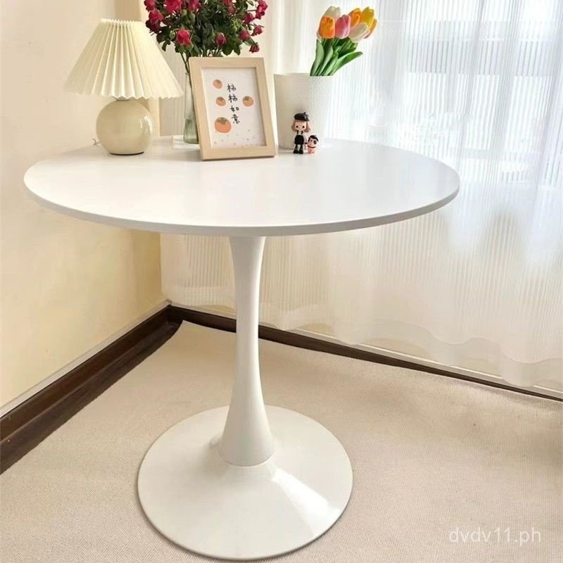 Nordic Casual Round Table Simple Tulip White Meeting Table Coffee Milk Tea Shop Dining Table ...