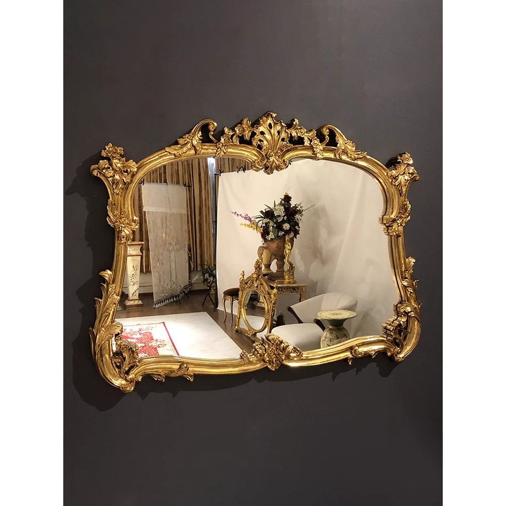 French Retro Bathroom Mirror European Style Fireplace Entrance Mirror ...