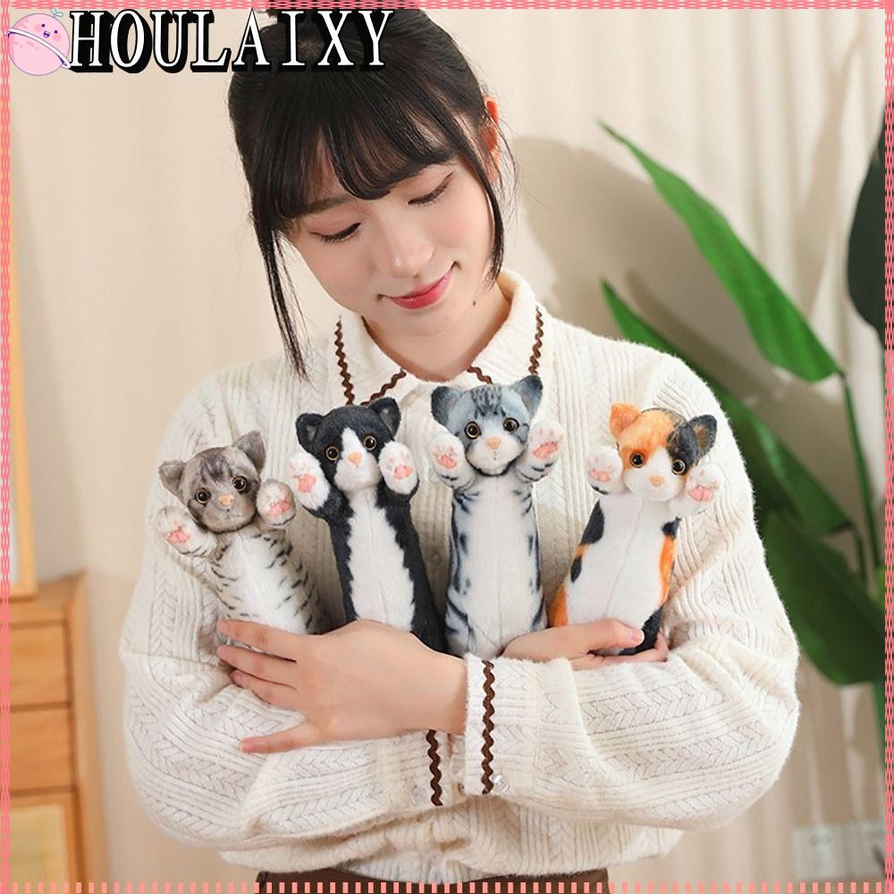 HOULAIXY Standing Pose Cat Plush Toys, Plush Calico Cat Tabby Cat Cat ...