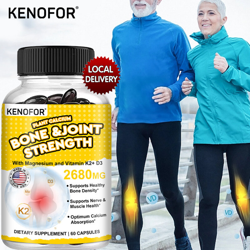 KENOFOR Bone & Joint Supplement - Magnesium & Vitamins K2+ D3, Improves Bone Density, Nerve ...
