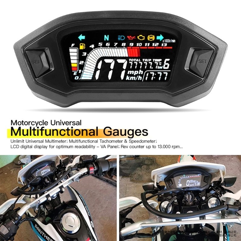 ROX Digital Speedometer RPM Motorcycle Speedometer Tachometer Gauges ...