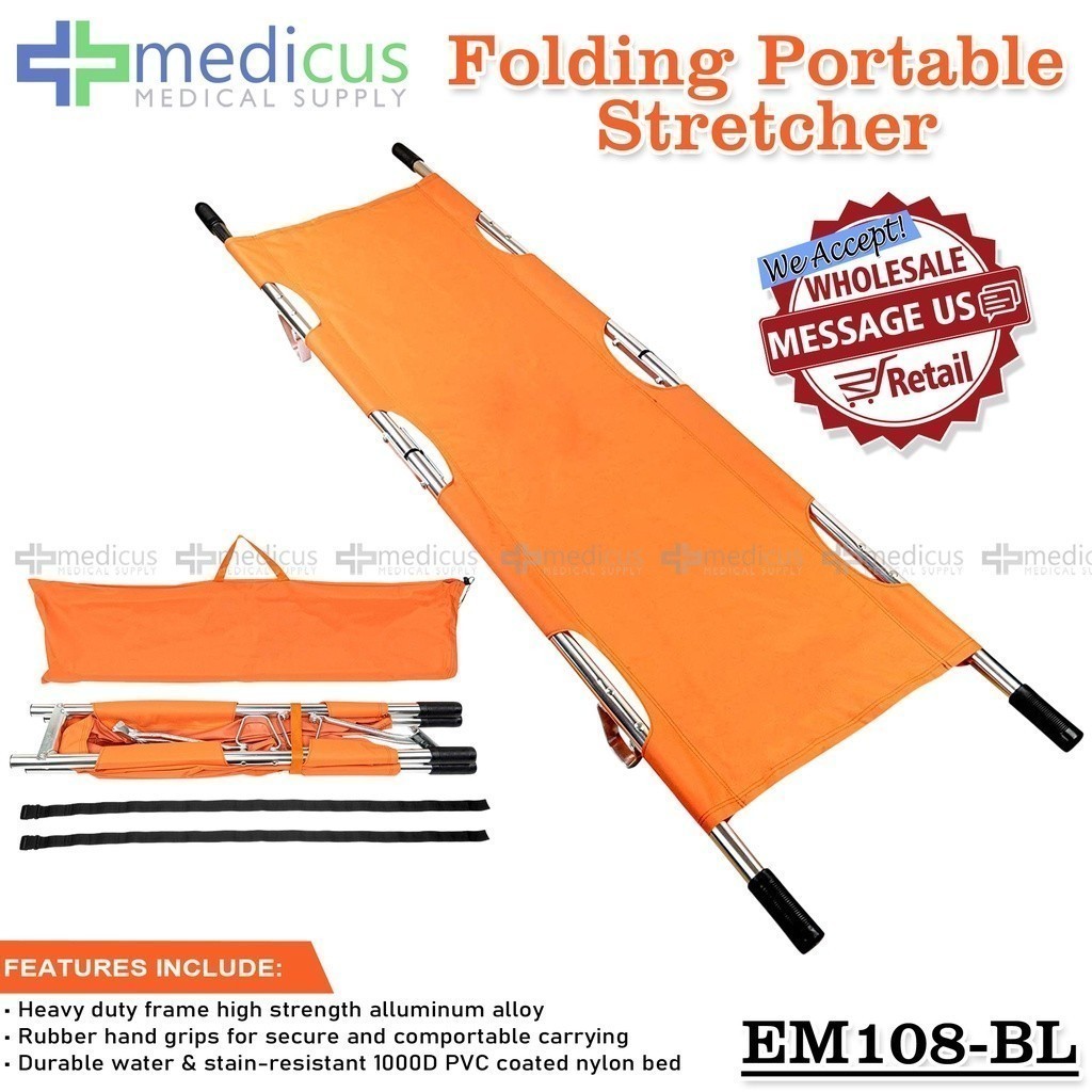 EA EM108-BL Folding Bed Emergency Folding Stretcher Portable | Shopee ...