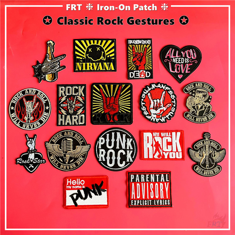 ☸ Classic Rock Gestures - Punk's Not Dead Iron-on Patch ☸ 1Pc DIY Sew ...