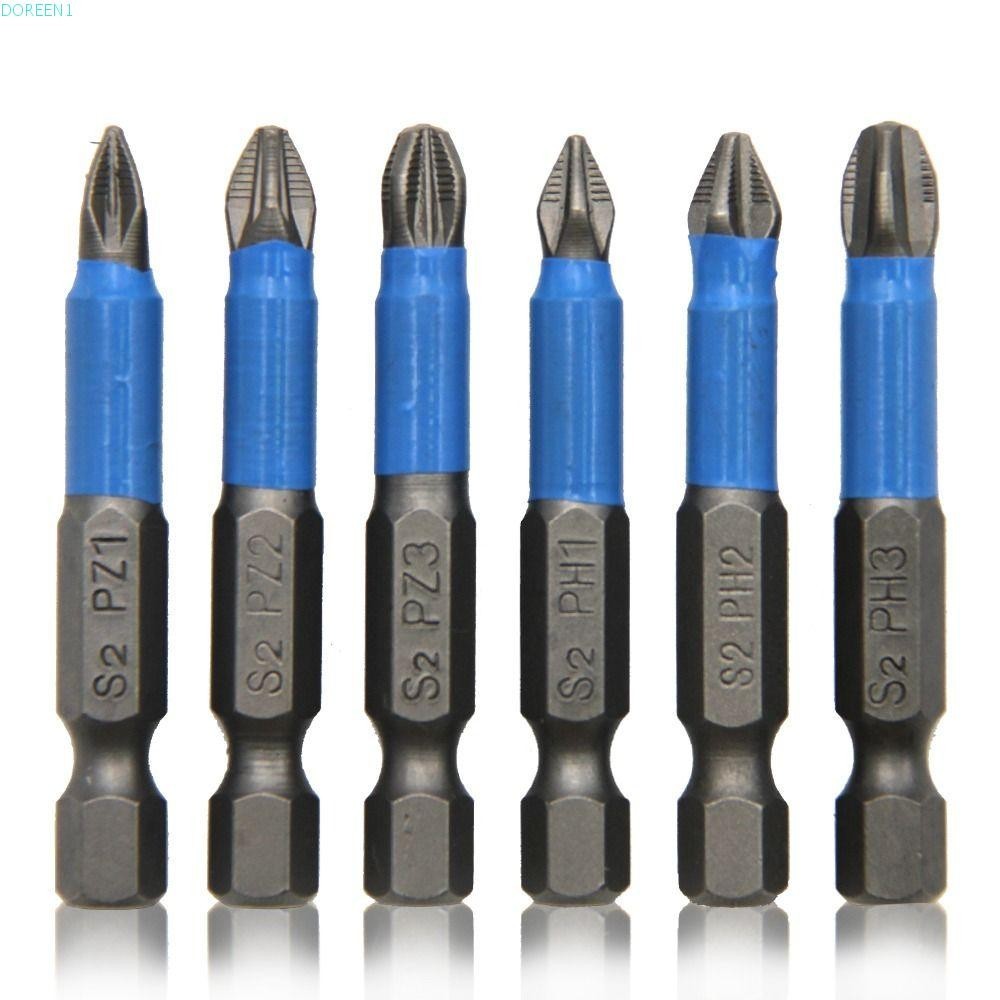 DOREEN1 6pcs Cross Head Bit, Anti Slip Magnetic Phillips Screwdriver ...