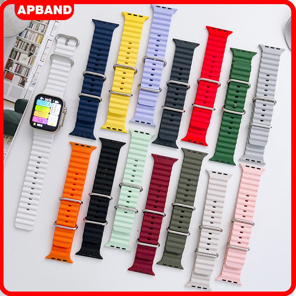 Silicone Ocean Strap for Smart Watch Ultra 3 2 49 46 Series 11 10 9 8 7 ...