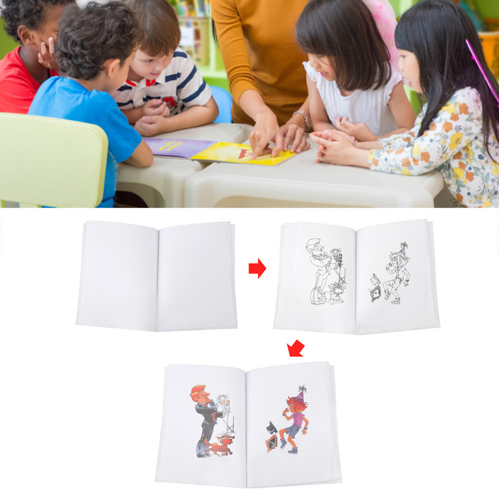 TIM-5pcs Comedy Fun Coloring Book Trick Green Cover Conjuring Cartoon ...