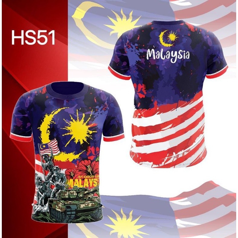 Malaysia T-shirt NEGARAKU MERDEKA sublimation print Baju MERDEKA round ...