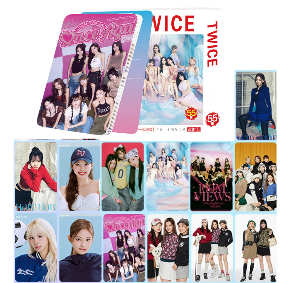 50-55pcs MISAMO TWICE Photocards Laser Hologram Lomo Cards Nayeon Jeongyeon Momo Sana Jihyo Mina ...