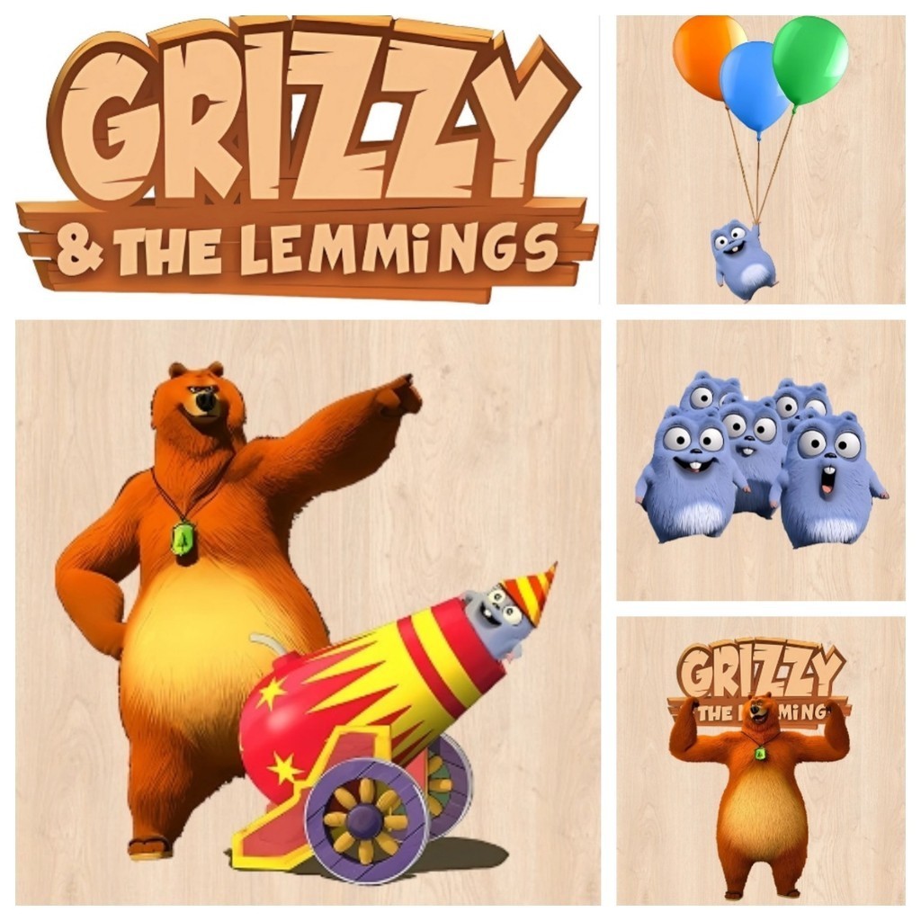 Grizzy&the lemmings theme cartoon cute hot stamping sticker fashion ...