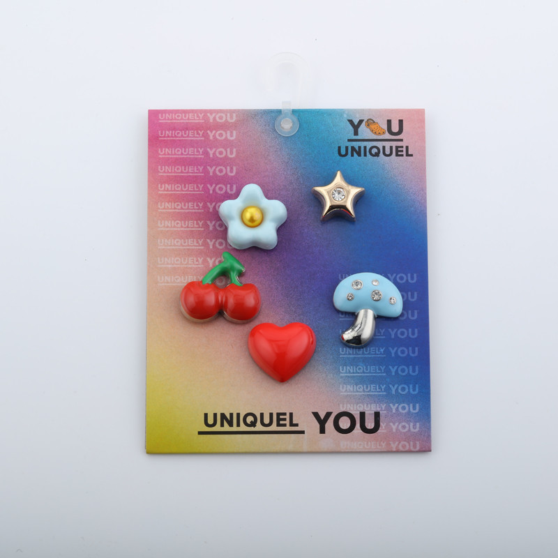 Jibbitz cross charms set Shoe Buckle Metal Cherry Mushroom Shoe ...