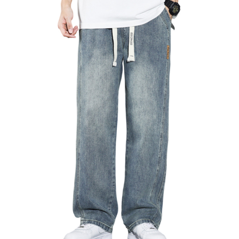COCO Men's Elastic Waist Long Jeans Boy's Style Big Legs Model M1055 ...