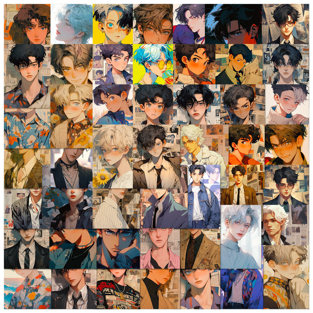 50PCS Cartoon Handsome Guys Stickers Graffiti Stickers For Luggage ...