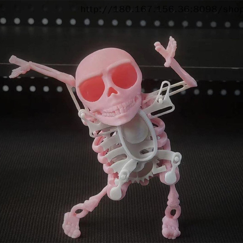 Bounce 3D Pring Dancing Pink Skull Skeleton Toy Shaking Head Sand ...