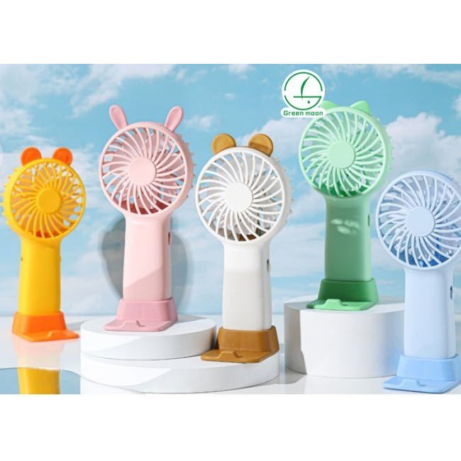 Green Moon Cute Mini Fan USB Charging Fan 1Gear Portable Rechargeable ...