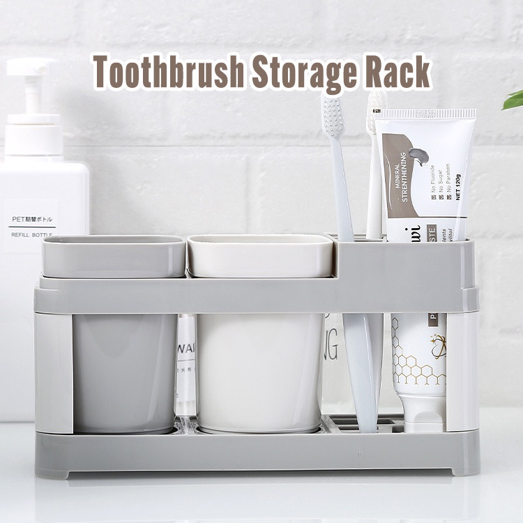 Toothbrush Toothpaste Storage Rack Bathroom Storage Organizer Desktop ...