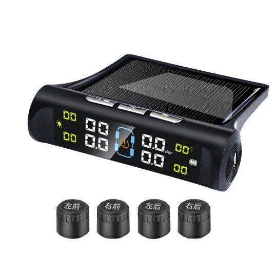 Solar Power TPMS Car Tire Pressure Alarm Monitor System Auto Security Alarm Systems Tyre ...