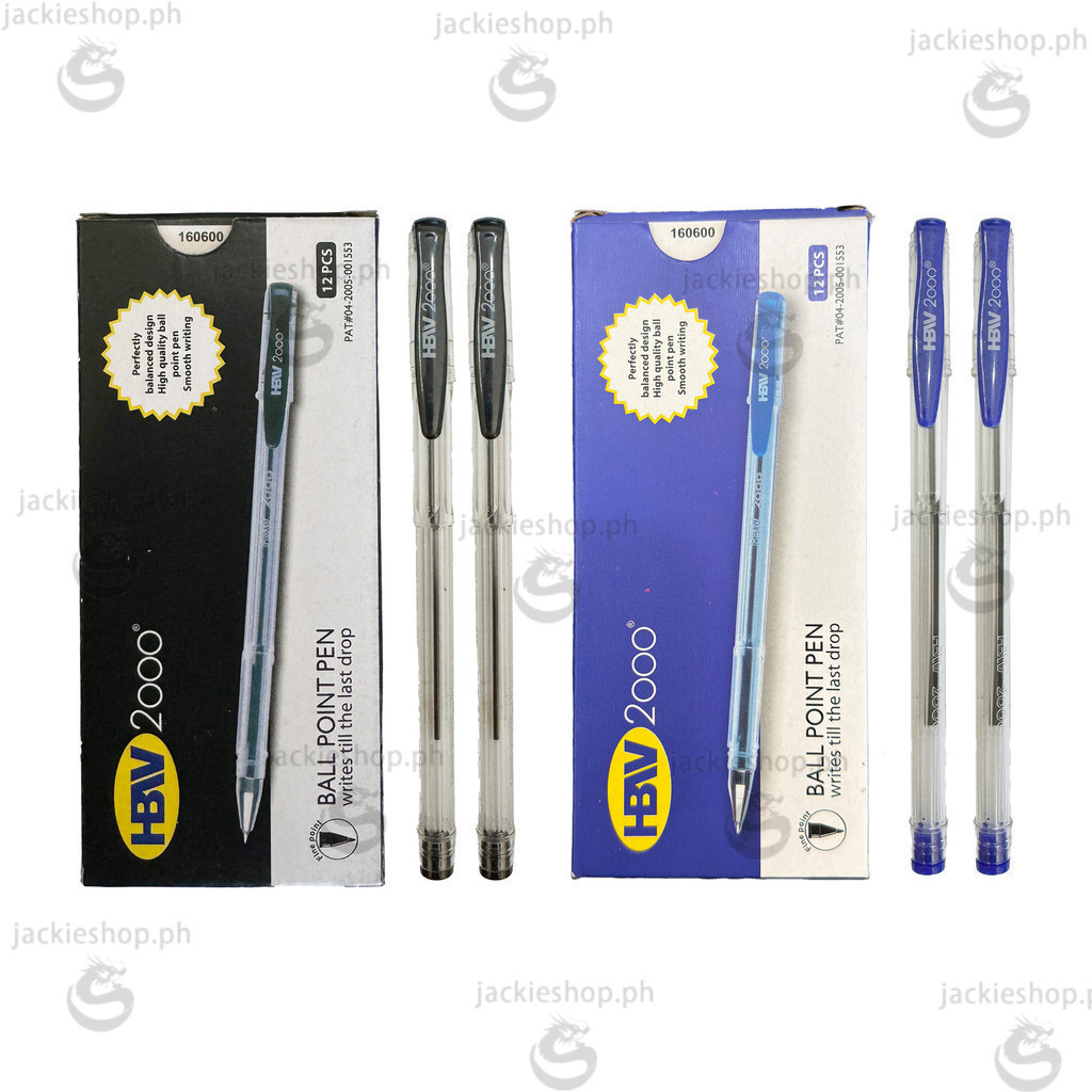 12pcs HBW 2000 ballpen school Gel pen student exam carbon black water ...