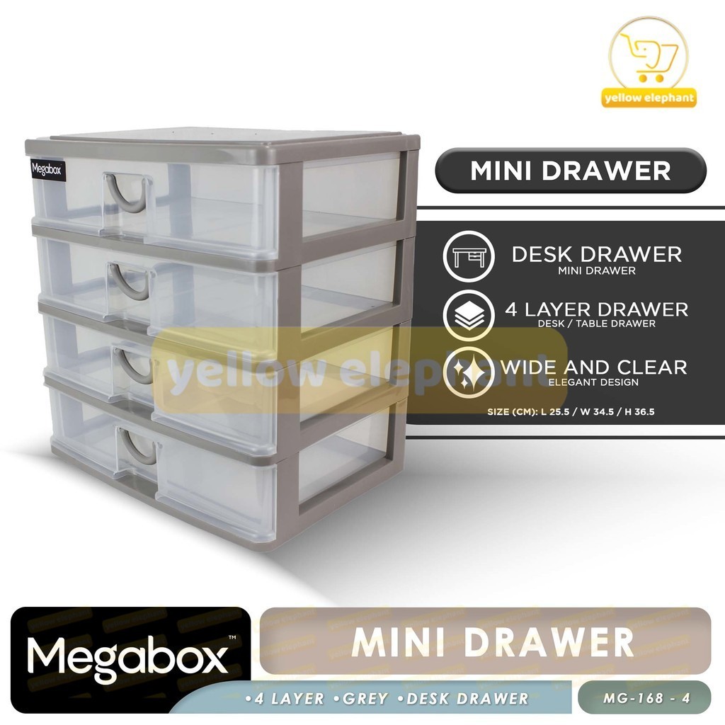 Megabox Wide Desk Drawer 4 Layers Small | Shopee Philippines