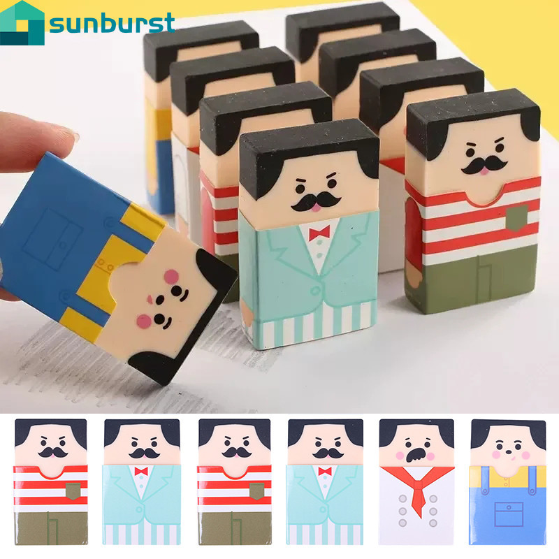 Cartoon Erasers - School Office Supplies - Old Man Shaped- Erasing ...