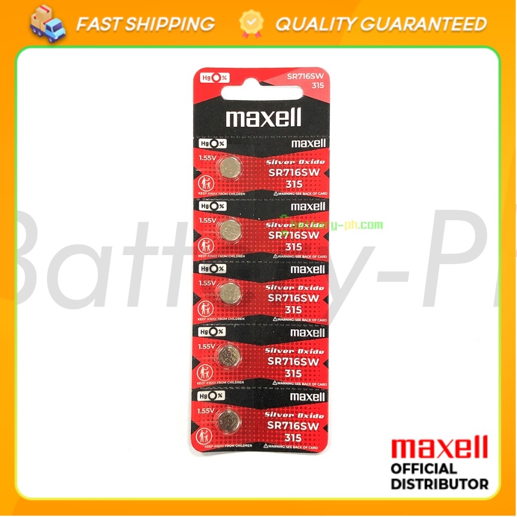 ORIGINAL Maxell SR716SW / 315 Battery Pack of 5pcs / Pad (battery_ph ...