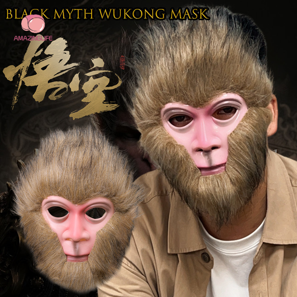 Black Myth Wukong Mask - Journey To The West Cosplay Monkey Full Face ...