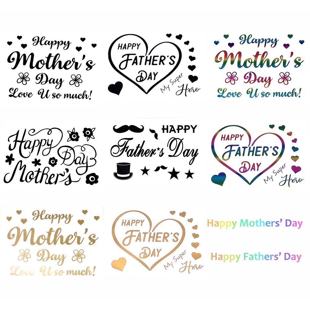 Mother's Day Balloon Stickers Father's Day Letters Decals DIY Paster ...