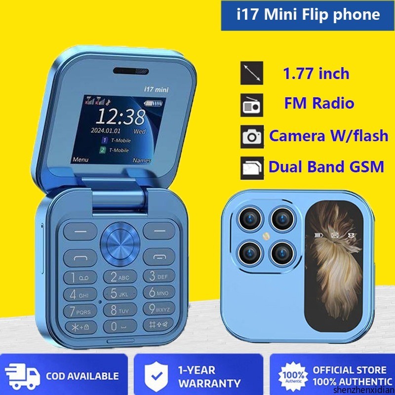 i17 Mini Flip Phone Original Keypad Phone GSM 1000mAh Dual SIM Flip ...