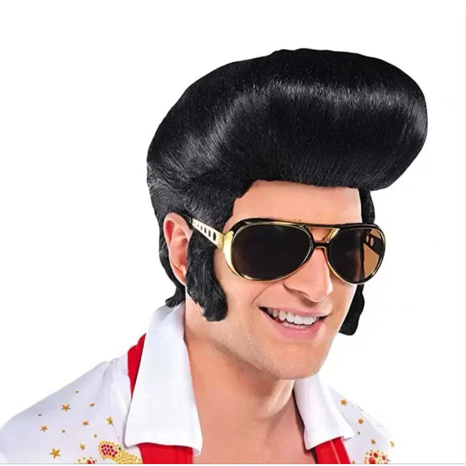 European and American Rock Elvis Presley Wig for Cosplay Performance ...