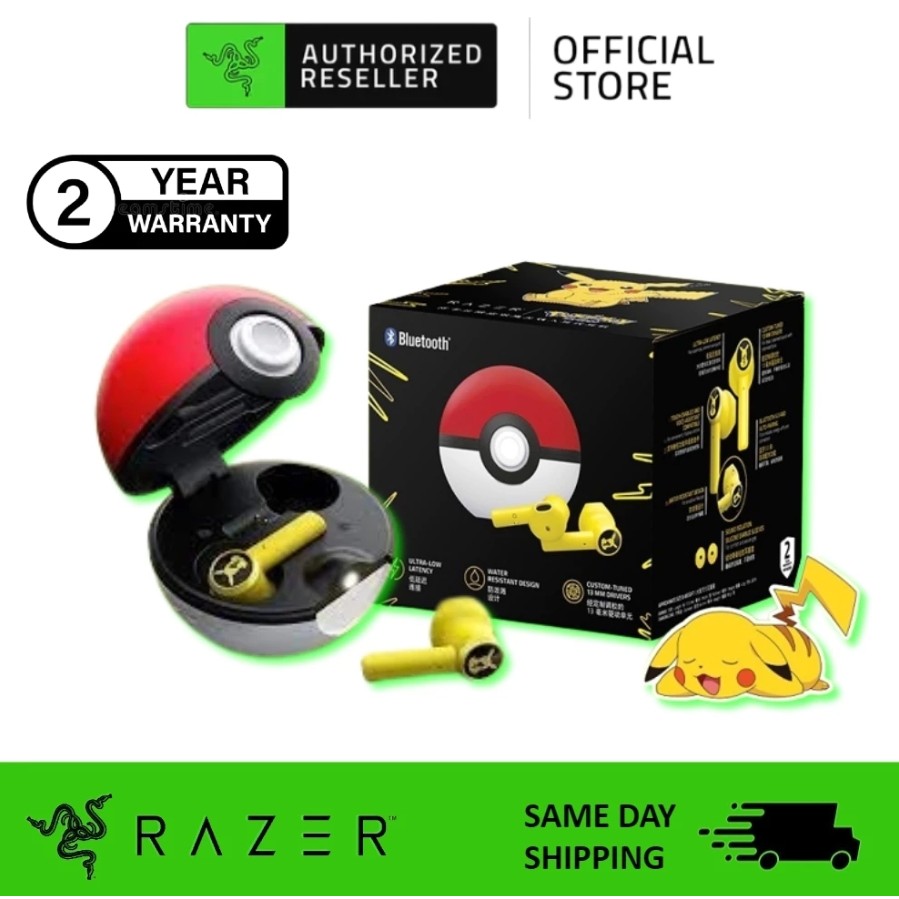 Razer Pokemon Hammerhead Wireless Gaming Earbuds Touch Control Pikachu ...
