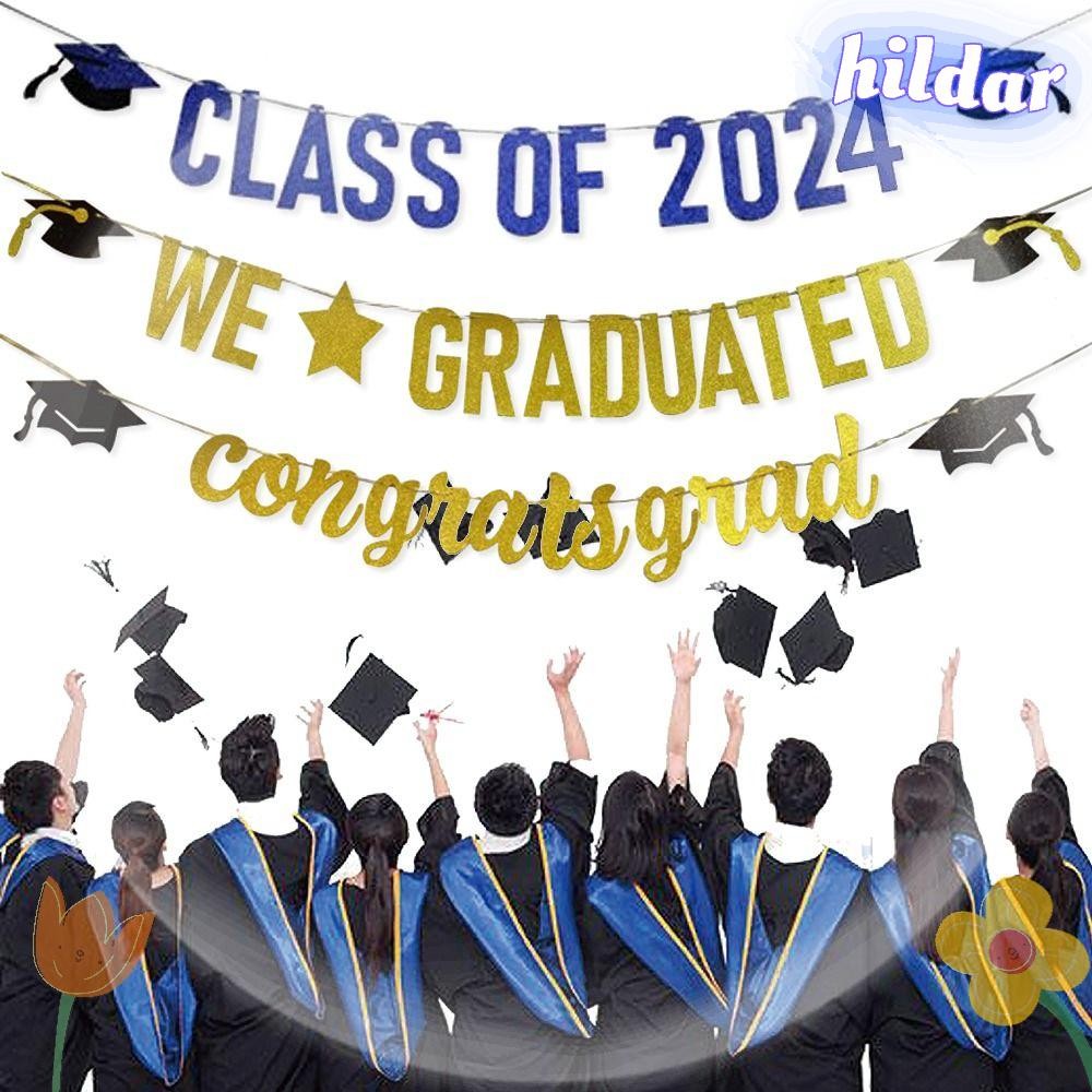 HILDAR Graduation Banner, Wall Hanging Graduation Ceremony Hanging ...